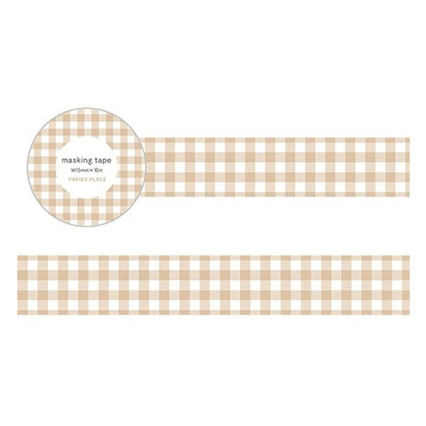 Papier Platz Washi Tape 72-022 Check Brown - Paper Plus Cloth