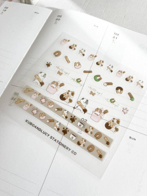 Kuboandlucy Stationery Co Clear Sticker Sheet - Cute Cats & Dog: Sushi ...
