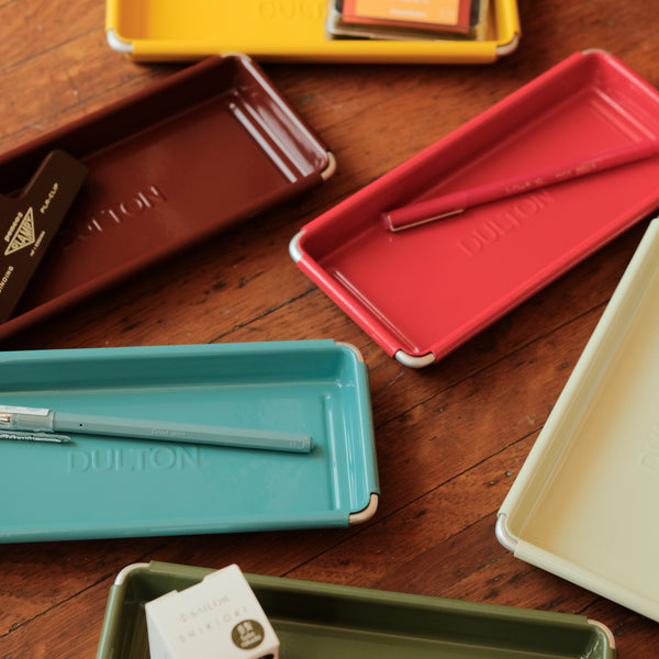 Dulton Metal Pen Tray - Ivory - Paper Plus Cloth