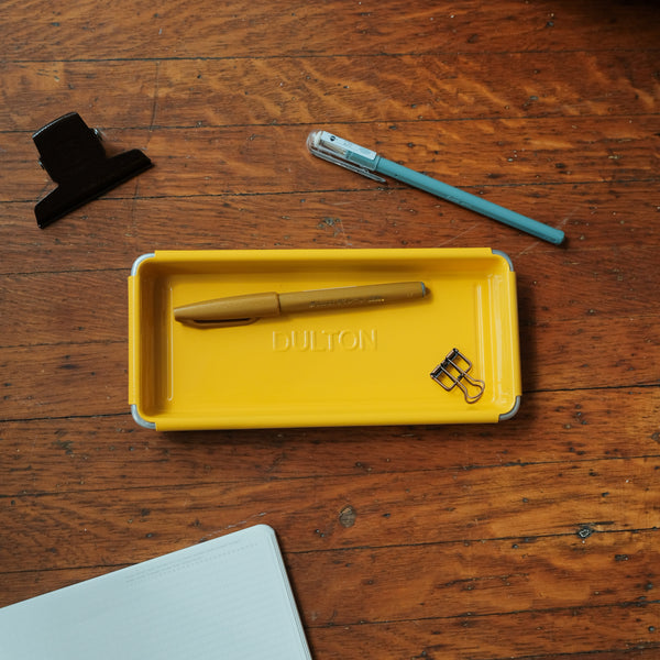 Dulton Metal Pen Tray - Yellow - Paper Plus Cloth