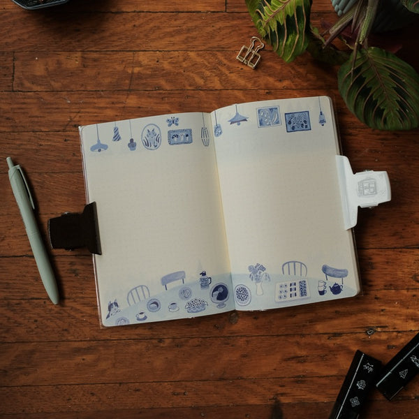 Midori Yuru Log B6 Notebook - Blue Nordic - Paper Plus Cloth