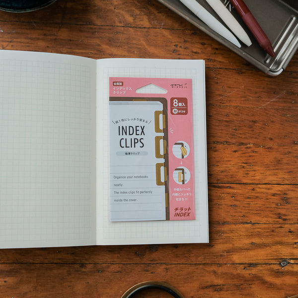 Midori Chiratto Index Clips - Brass - Paper Plus Cloth