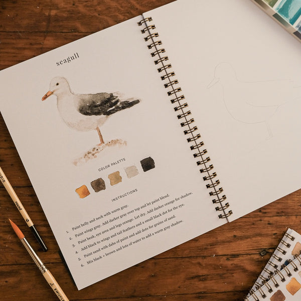 emily lex studio - Seaside watercolor workbook - Paper Plus Cloth