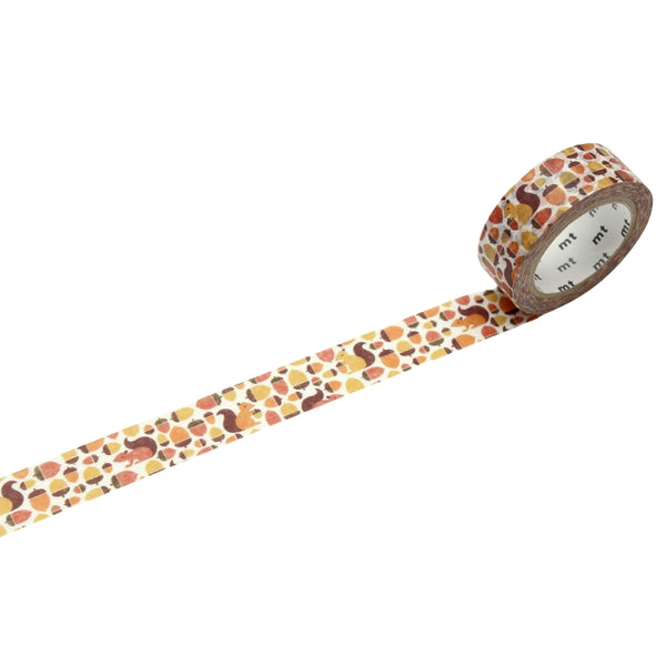 mt ex Masking Tape - Squirrel and Acorn MTEX1P174 - Paper Plus Cloth