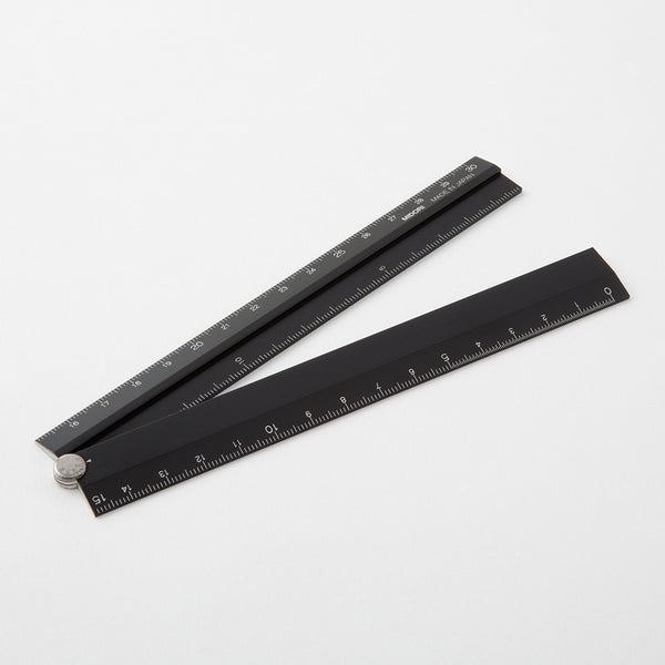 Midori Aluminum Multiple Ruler - Black - Paper Plus Cloth