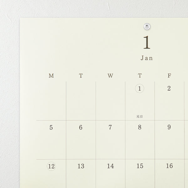 Midori 2026 Calendar Folded Wall-Hanging - A3 - Paper Plus Cloth