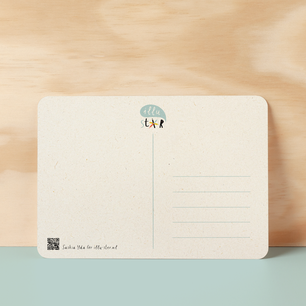 Illu-ster - Postcard | Angel with snow ball - Paper Plus Cloth
