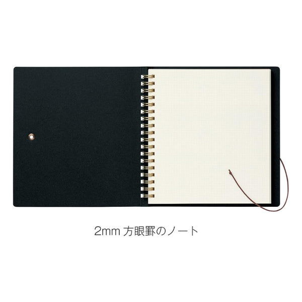 Kleid String Tie Note 02 Notebook 2mm Grid - Black - Paper Plus Cloth