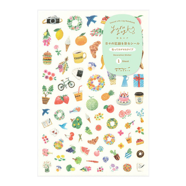 Midori Sticker 1 Sheet Yuru Log - Motif - Paper Plus Cloth