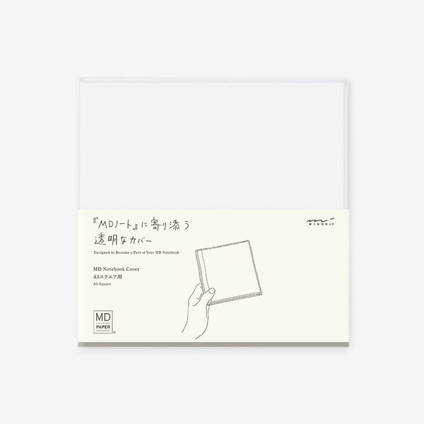 Midori MD Notebook - A5 Square Clear Cover - Paper Plus Cloth