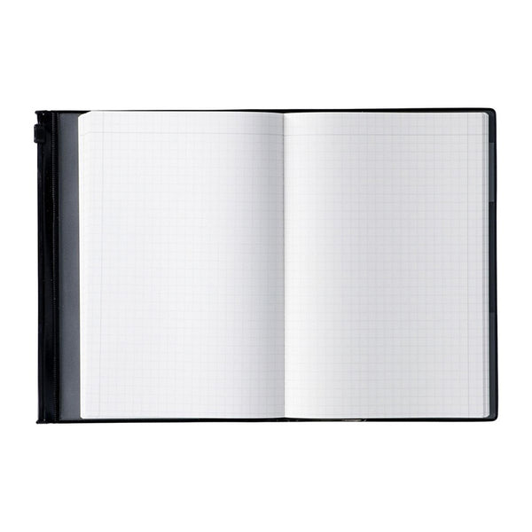 EDiT B6 Grid Notebook with Slide-Zip Pocket Cover - Midnight Black ...