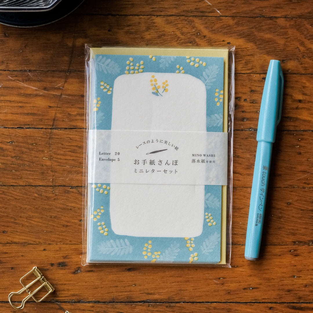 Furukawa Paper Co. Mini Letter Set - LT653 Mimosa Flower - Paper Plus Cloth