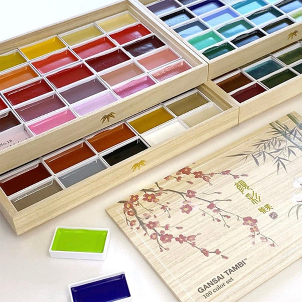 Kuretake Watercolour Gansai Tambi Ltd. Edition Boxed Set (100 colours ...