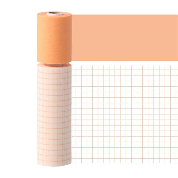 Maste Writeable Perforated Washi Tape 2pc - Orange Grid - Paper Plus Cloth