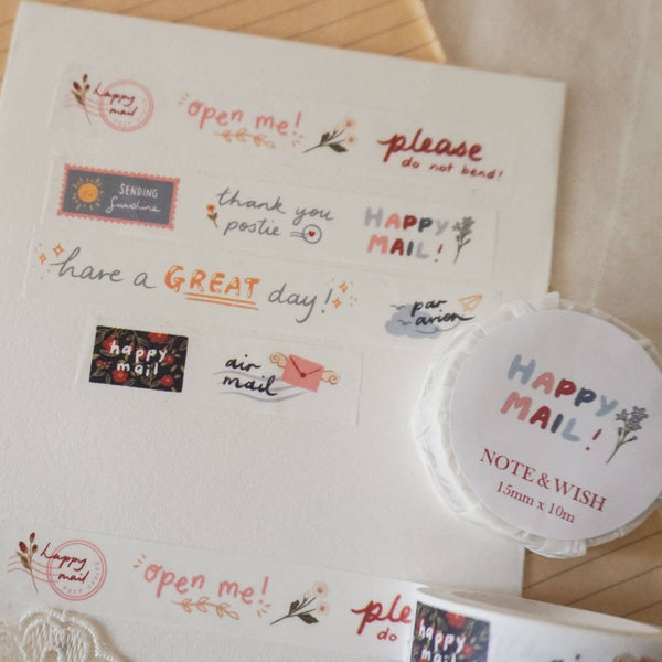 Note & Wish - Happy Mail Washi Tape - Paper Plus Cloth