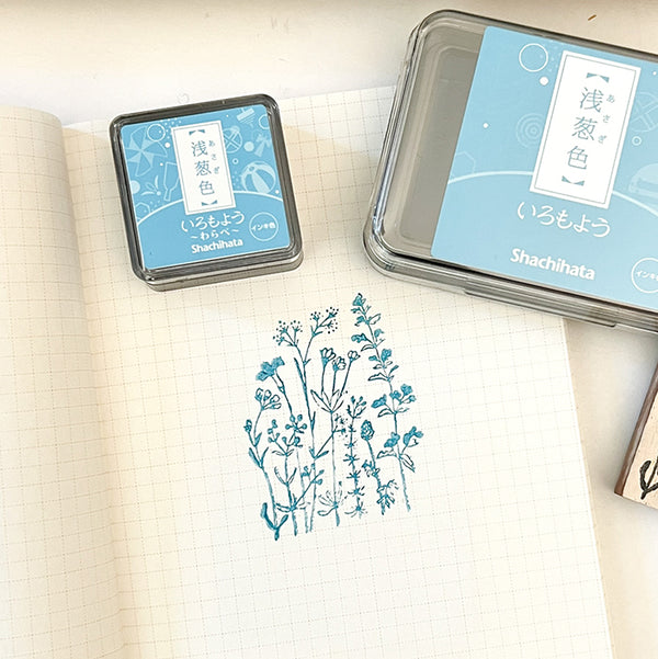 Shachihata Iromoyo MINI Ink Pad - Asagi-iro 浅葱色 - HAC-S1-TQ - Paper Plus Cloth