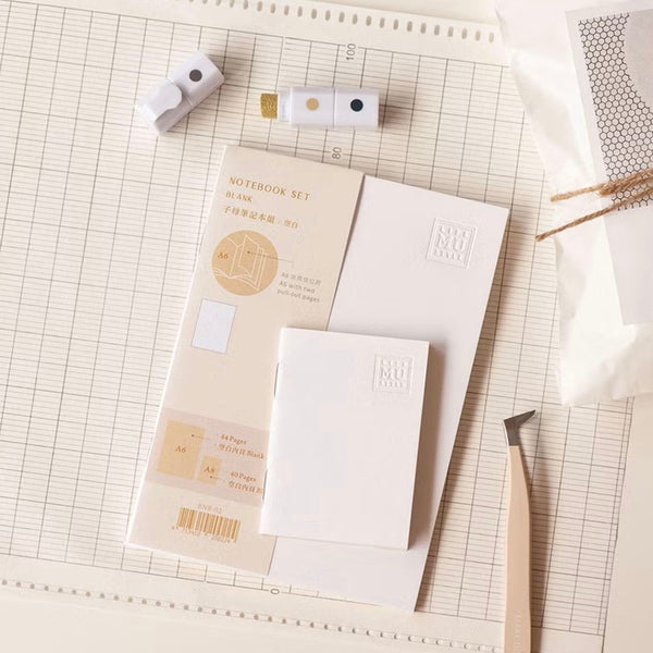 MU Print A6 and A8 Notebook Set, Blank - Paper Plus Cloth