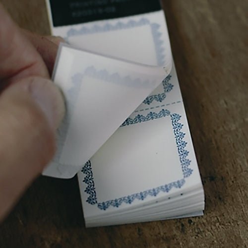 Classiky Blank Letterpress Label Book - Blue - Paper Plus Cloth