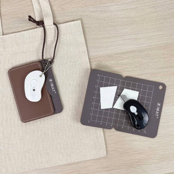 iMat Portable Mini Cutting Mat and Blade Set - Brown - Paper Plus Cloth
