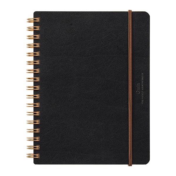Midori Grain Spiral Ring B6 Notebook in Black - Paper Plus Cloth