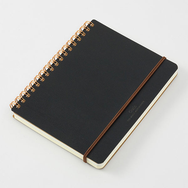 Midori Grain Spiral Ring B6 Notebook in Black - Paper Plus Cloth