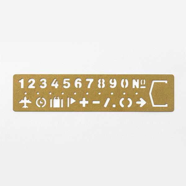 Traveler's Company Brass Template Bookmark Number - Paper Plus Cloth