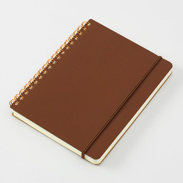 Midori Grain Spiral Ring B6 Notebook in Brown - Paper Plus Cloth