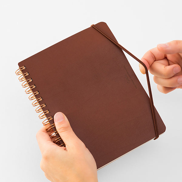 Midori Grain Spiral Ring B6 Notebook in Brown - Paper Plus Cloth