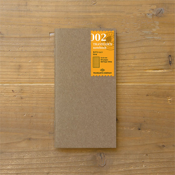 Traveler's Notebook Refill 002 - Regular Size - Grid - Paper Plus Cloth
